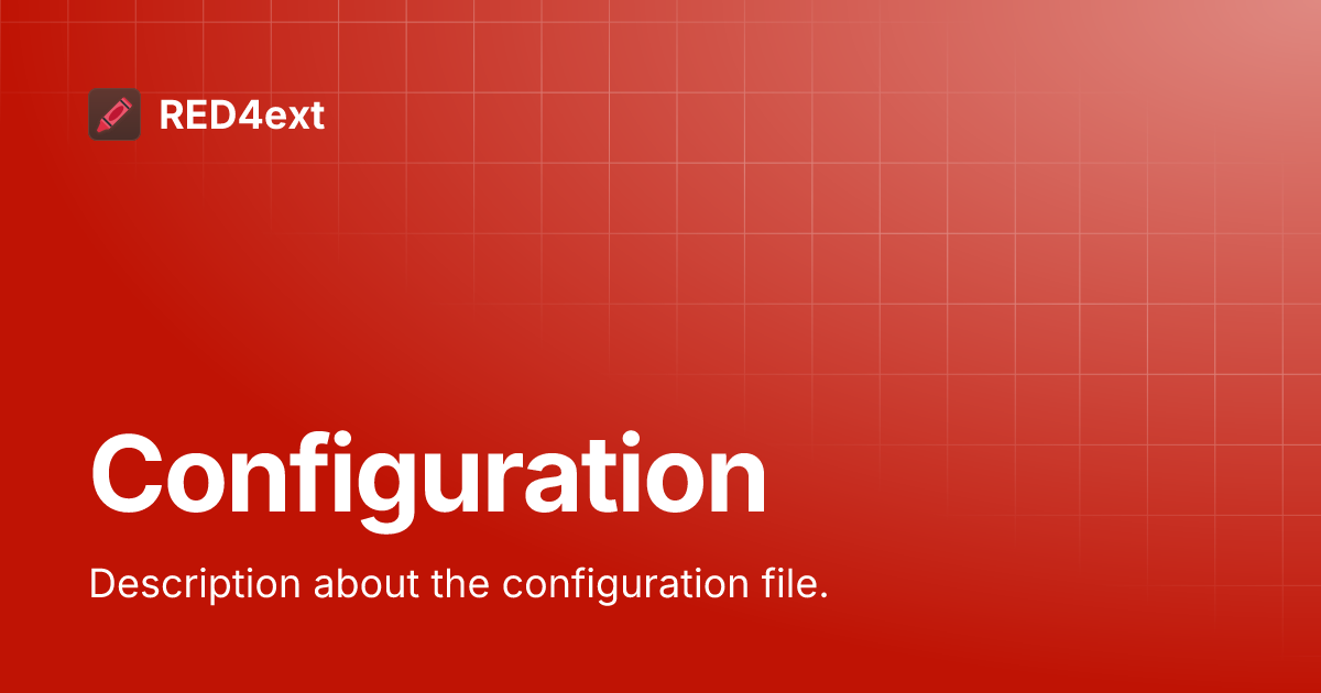 Configuration | RED4ext Plugin Dev